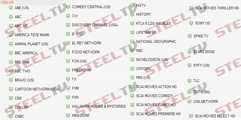IPTV Premiere Channel Lineup - SteelTV
